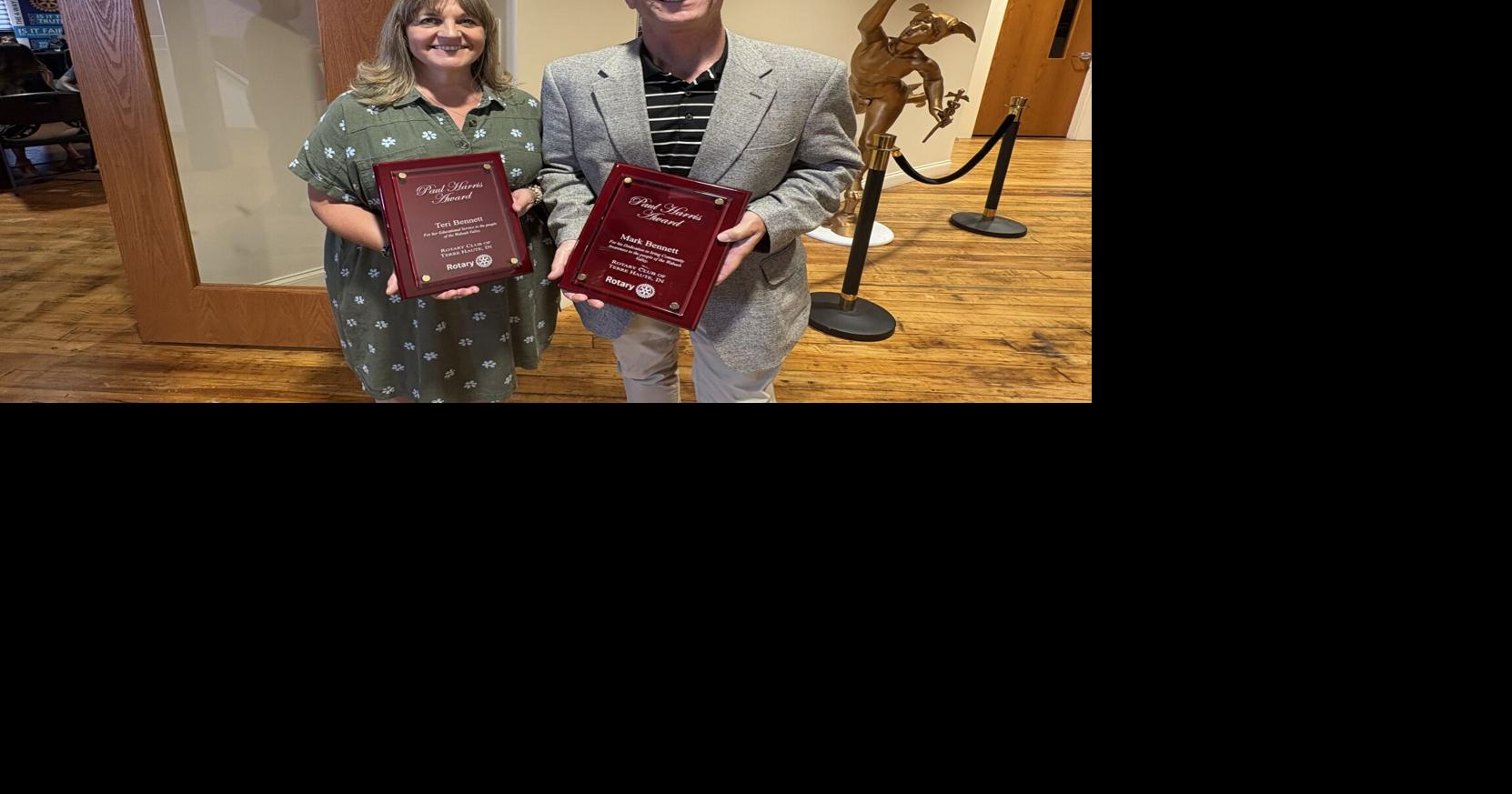 Mark and Teri Bennett awarded Terre Haute Rotary Paul Harris award ...