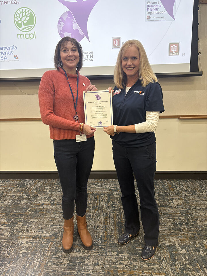 Vigo Library earns Dementia Friendly Business Certificate | Local News ...