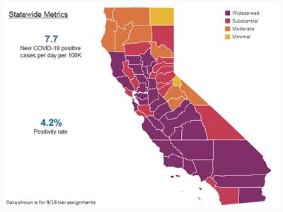 Californians can use map to check COVID-19 reopening status for their ...