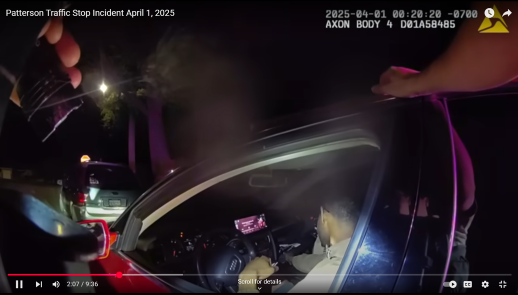 Patterson Police release body cam footage from traffic stop | Patterson ...