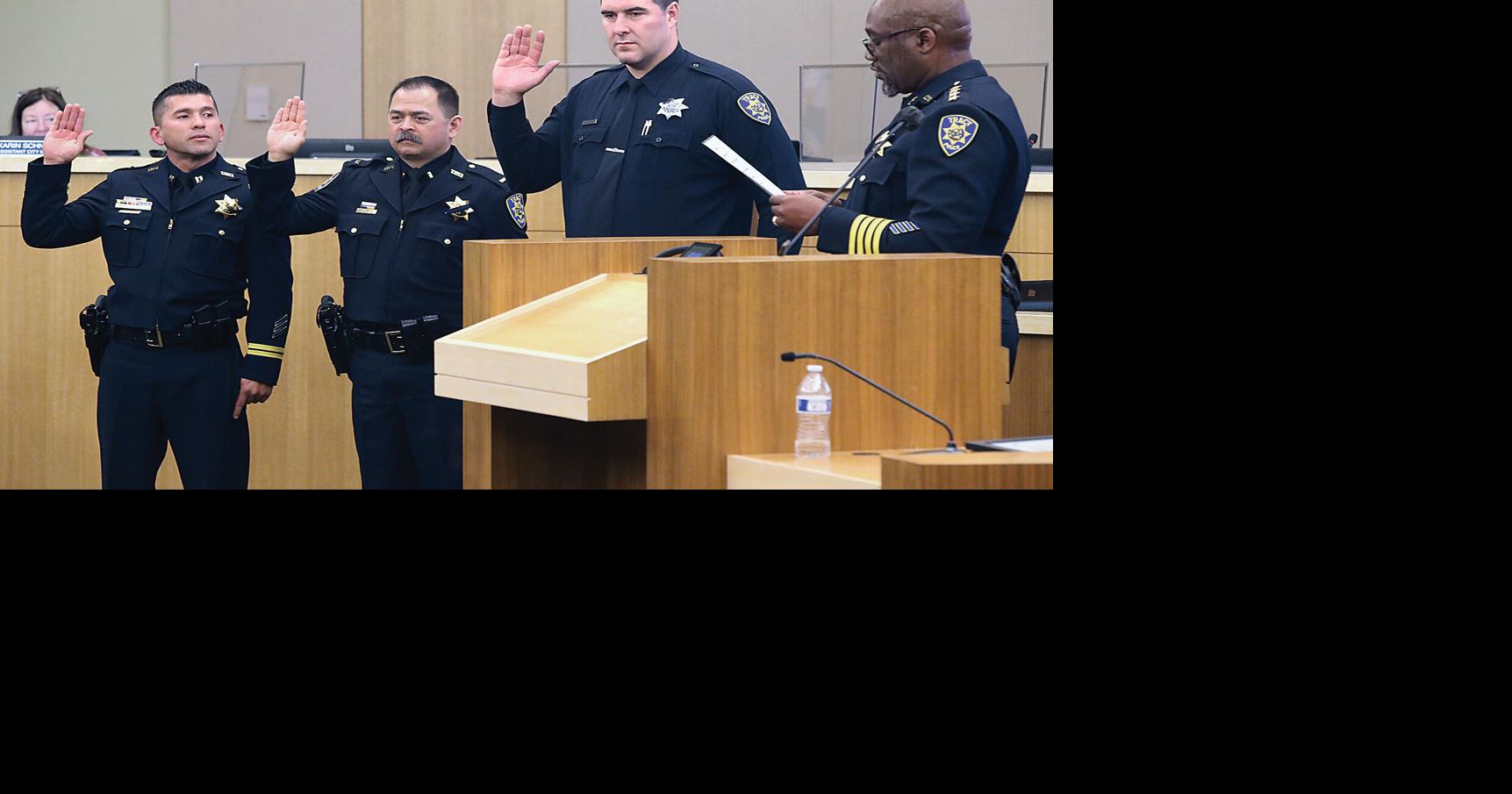 Promotions, new officer recognized at swearing in | Tracy Press ...