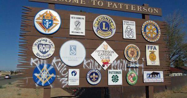 Vandal defaces Patterson welcome sign | Patterson Irrigator News ...