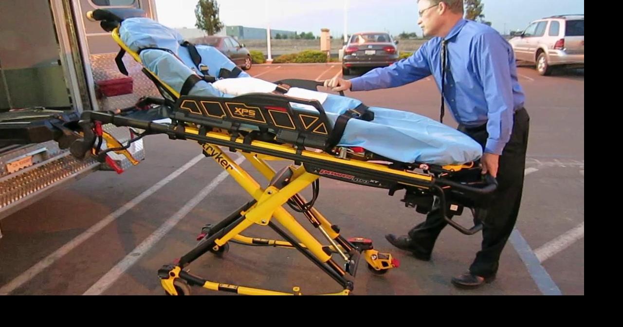 Patterson ambulances outfitted with powered gurneys, loading equipment ...