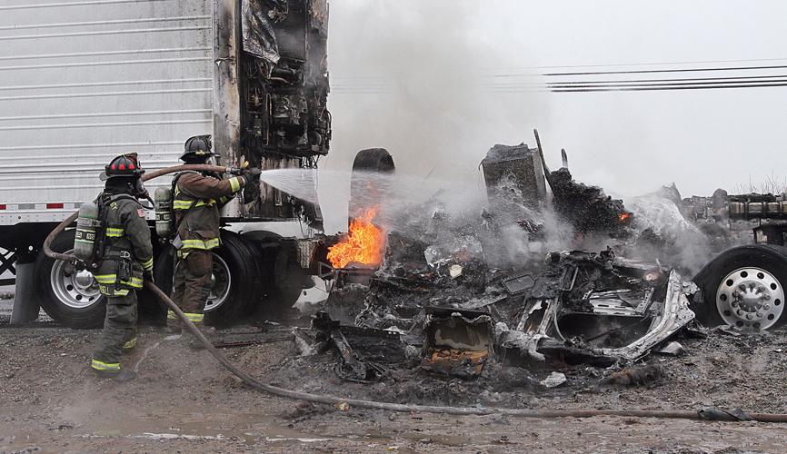 Tractor-trailer fire shuts down 11th Street east of town | Tracy Press ...