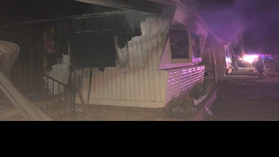 Fire destroys mobile home on Tucson's east side