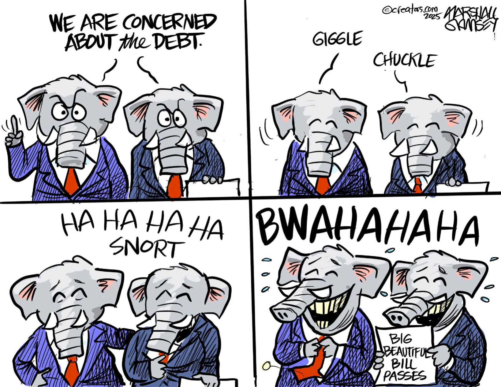 21 big, beautiful cartoons about Trump's bill