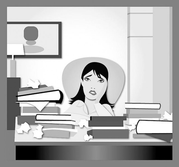 Messy desk contributes to stress, disorganization