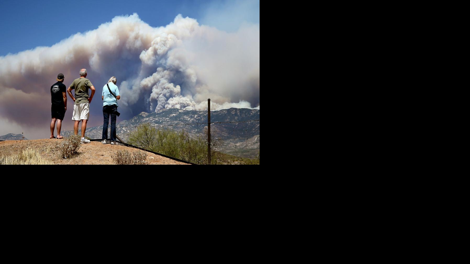 Crews building fire lines, protecting structures as Bighorn Fire moves ...