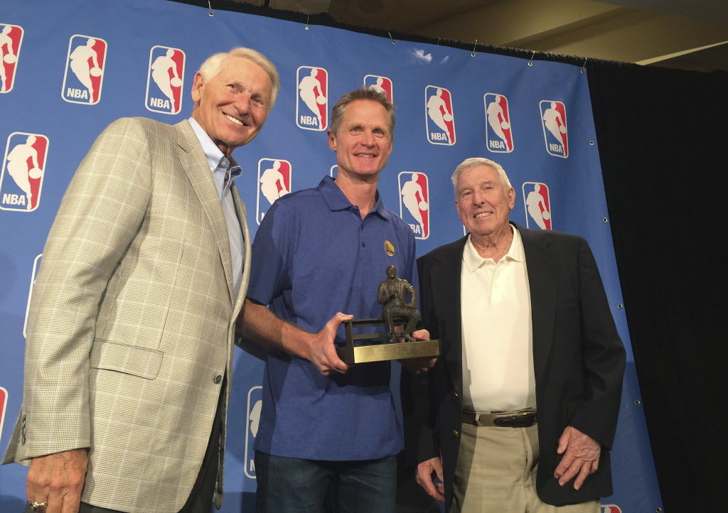 Lute joins emotional Steve Kerr as he's named NBA Coach of the Year