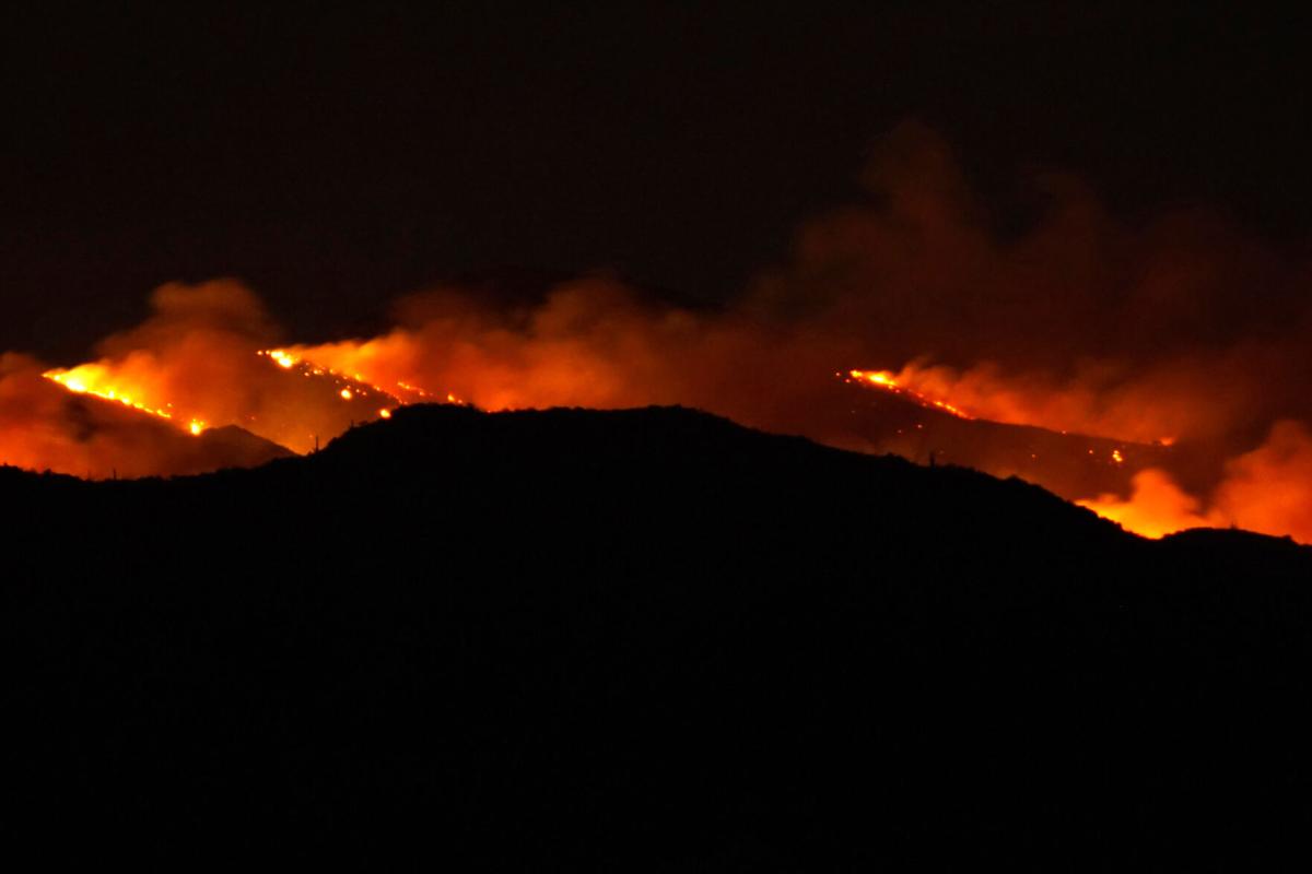 Lightning-sparked wildfire burning in Pusch Ridge area near Oro Valley ...