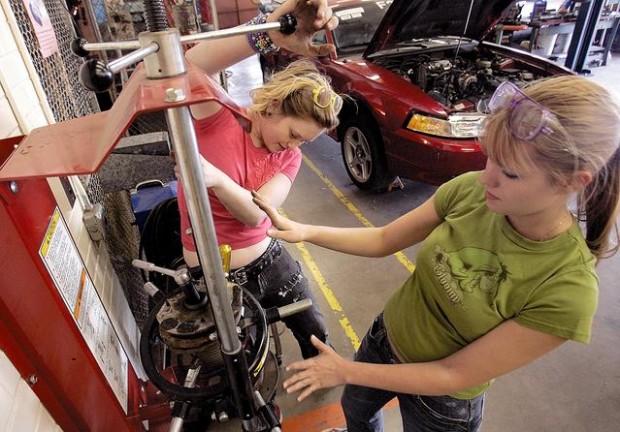Girls excel in auto mechanics