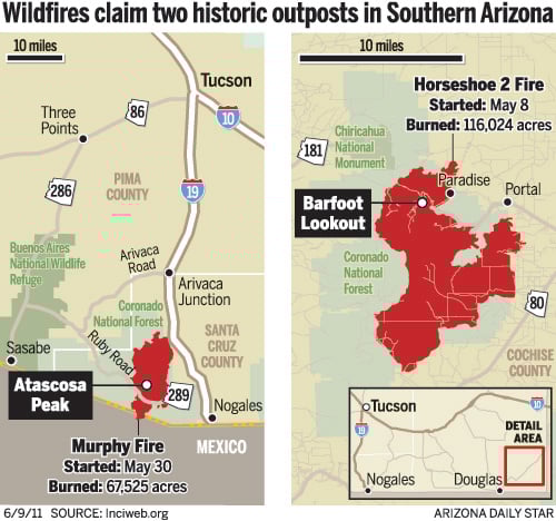 2 historic fire lookouts go up in flames | Local news | tucson.com