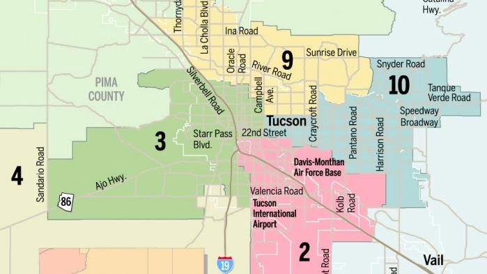 Legislative districts in the Tucson metro area