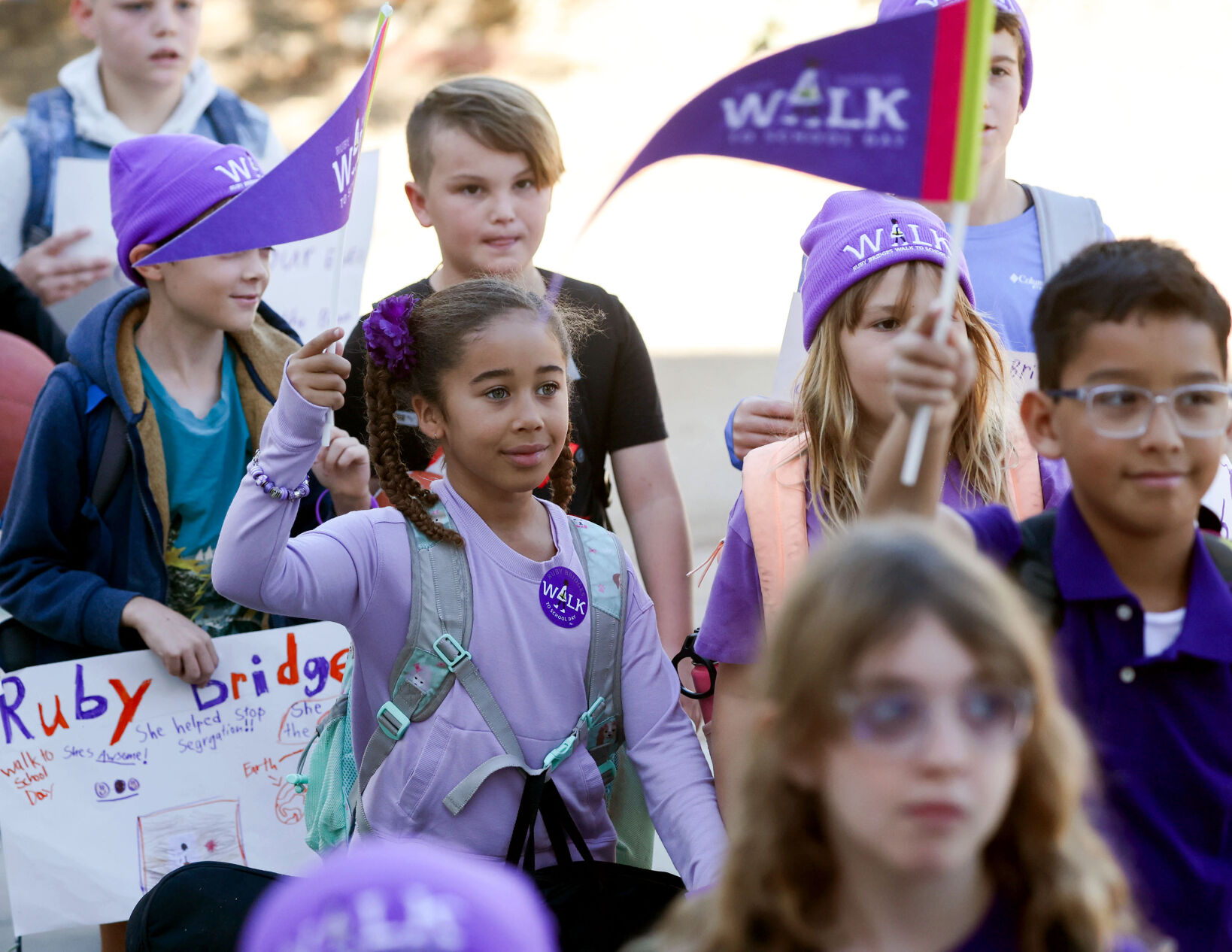 Tucson students walk to school on Ruby Bridges Day