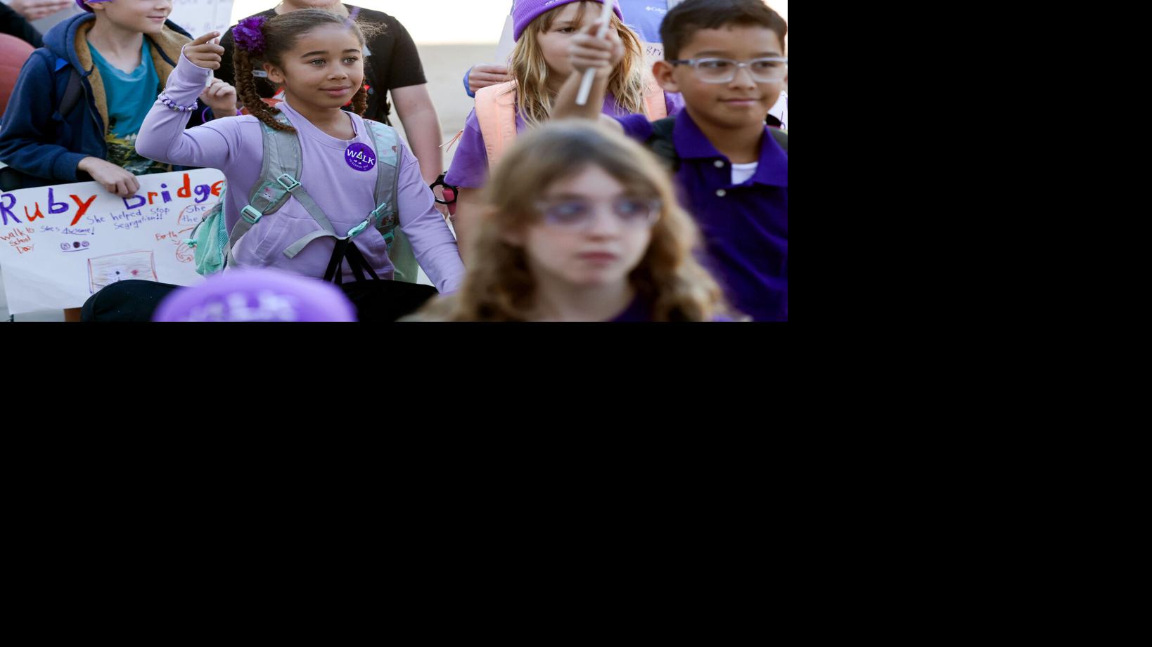 Tucson students walk to school on Ruby Bridges Day