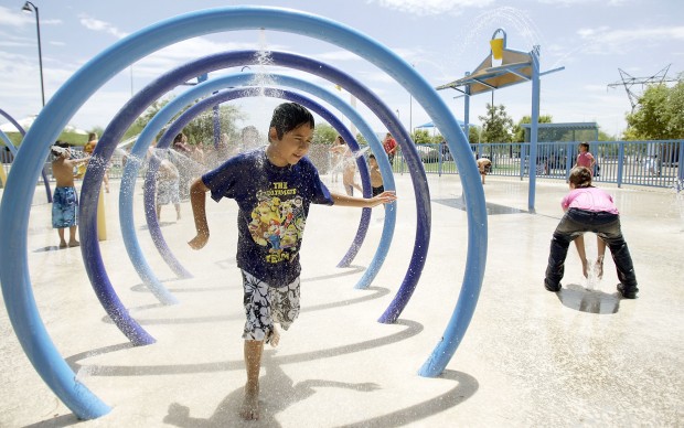 Splash pad provides buckets of fun