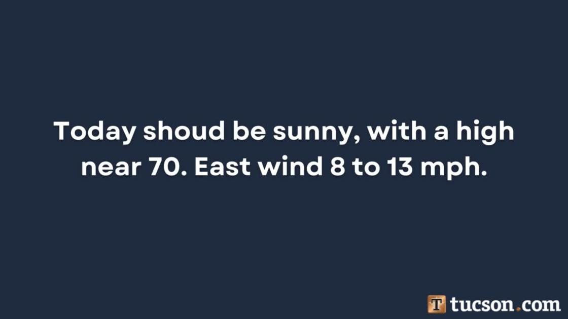 Tucson weather forecast for December 29