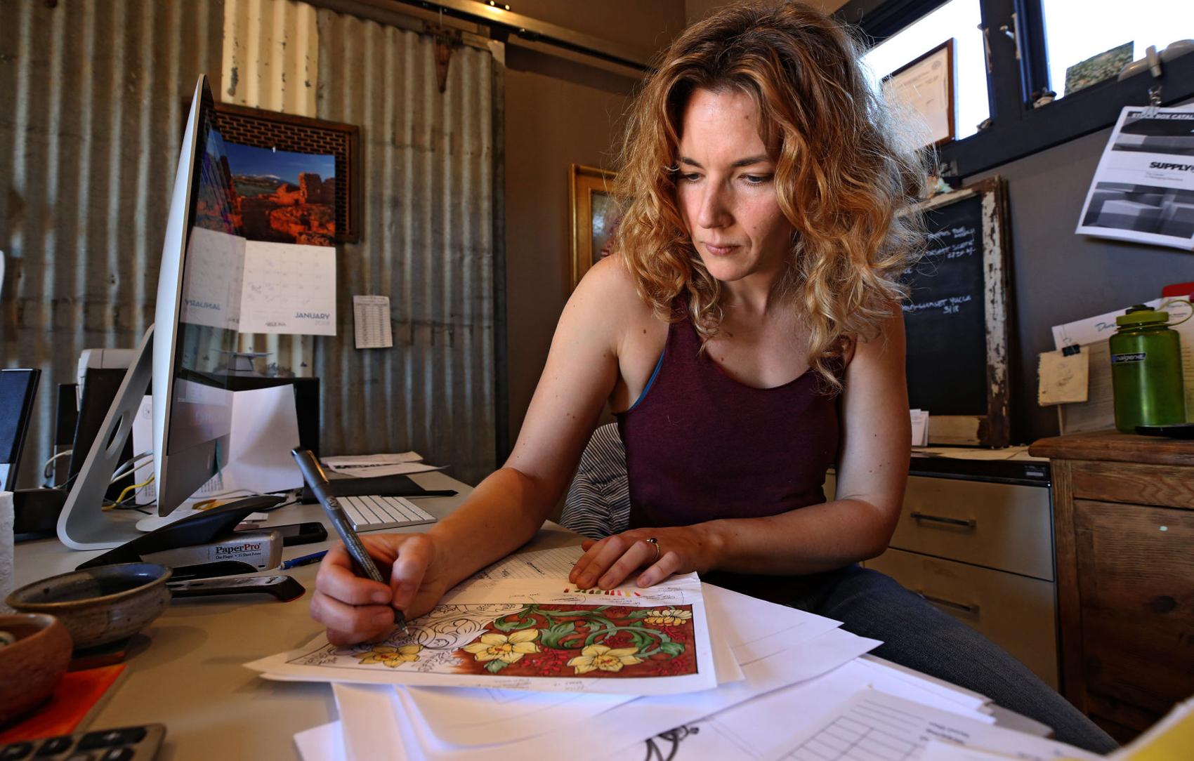 Behind the scenes as Tucson artist Carly Quinn makes vibrant tiles with ...