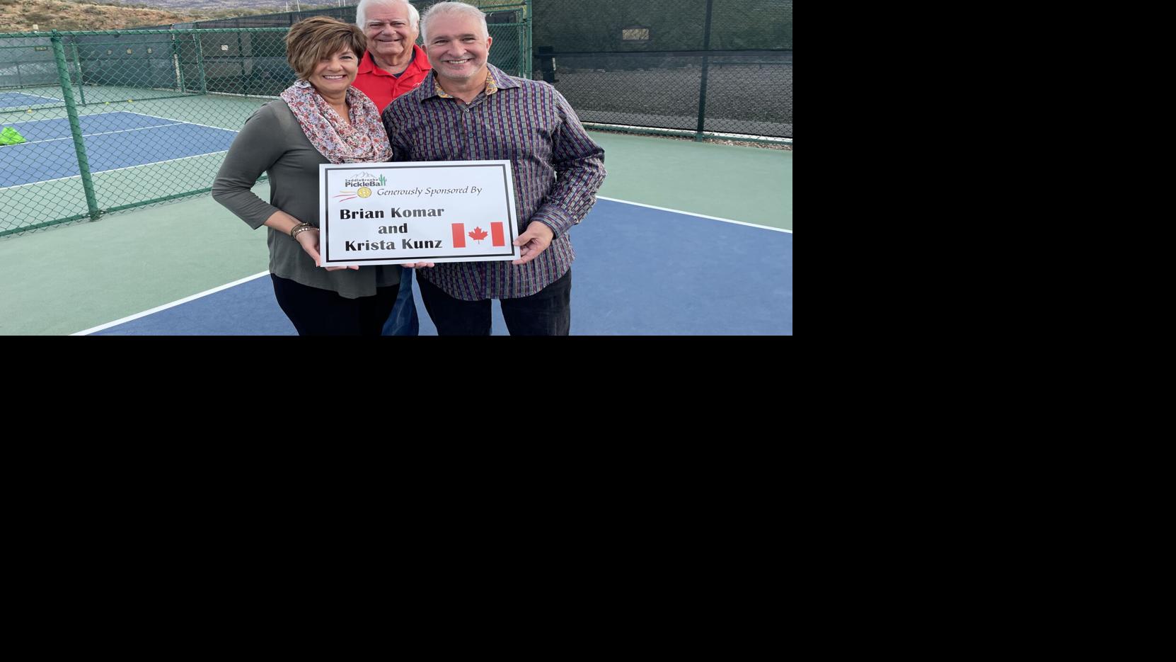 Brian Komar and Krista Kunz Sponsor a Pickleball Court