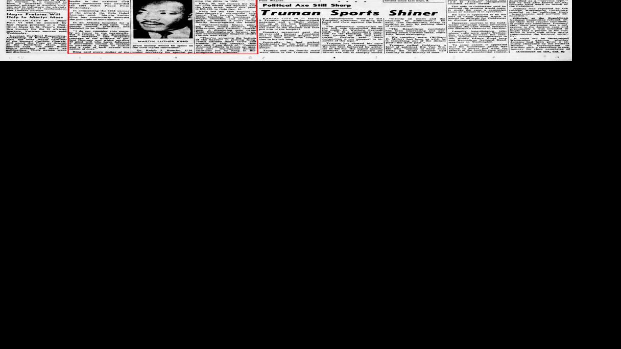 Oct. 15, 1964: Martin Luther King Jr. wins Nobel peace prize