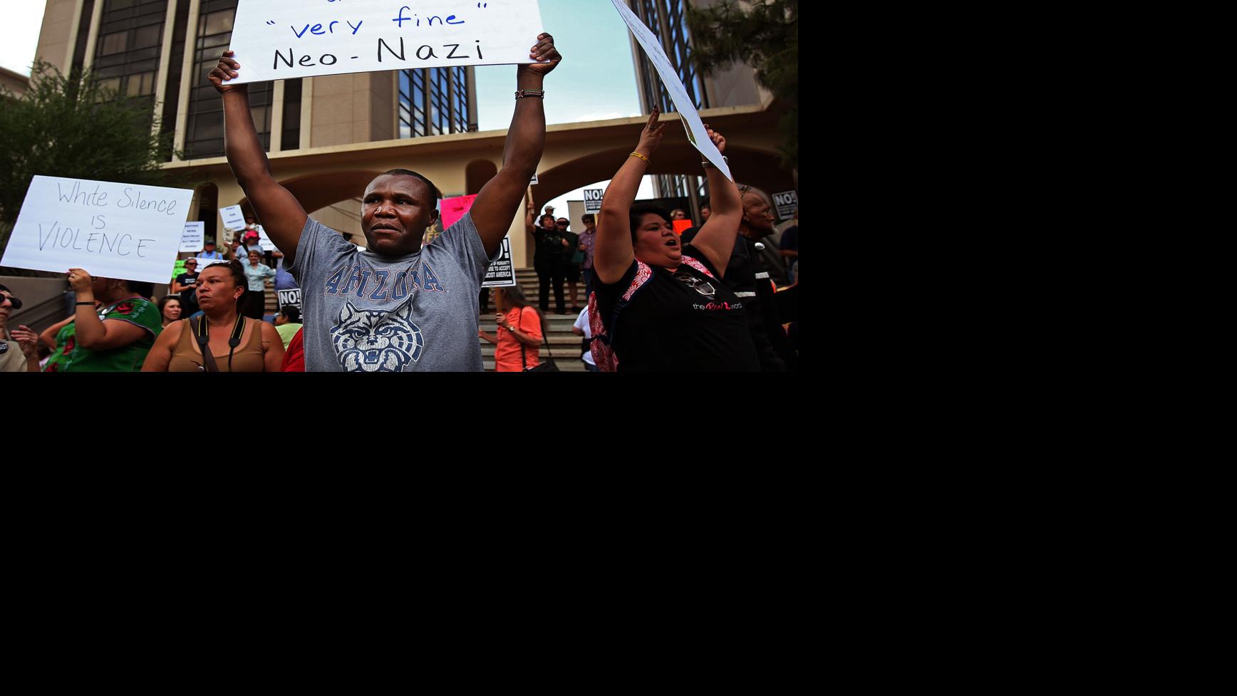 Hundreds gather in Tucson for peaceful protest during Trump's Phoenix rally