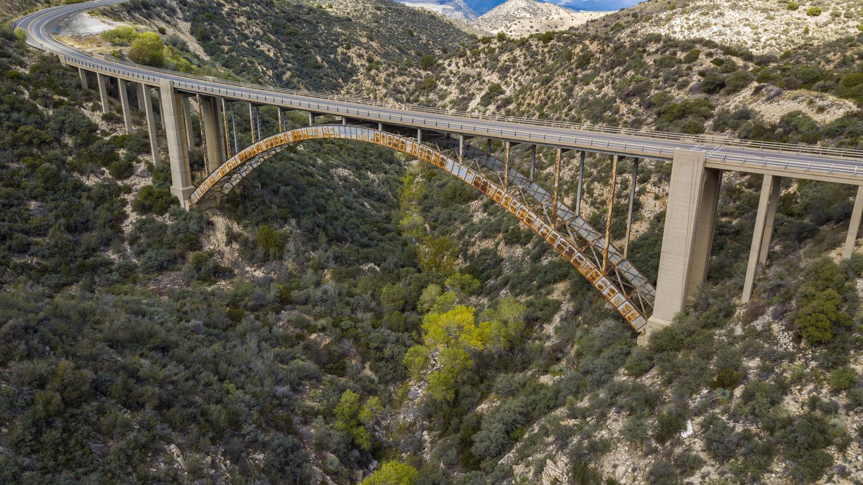 Photos: New bridge over Pinto Creek on US 60 near Superior, Ariz.