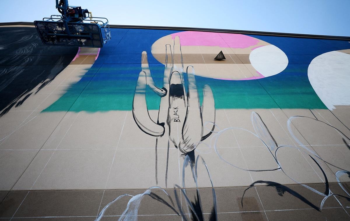 Photos: Tucson artist Joe Pagac works on his largest mural yet