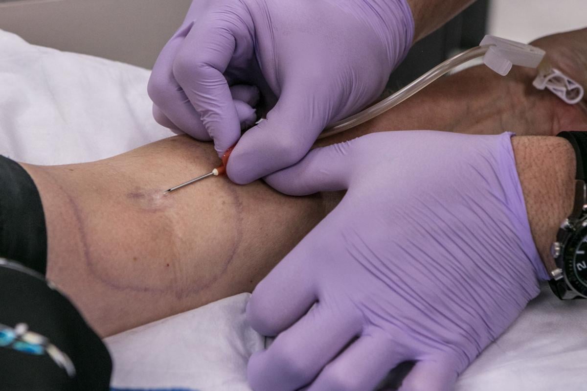 plasma donation needle insertion
