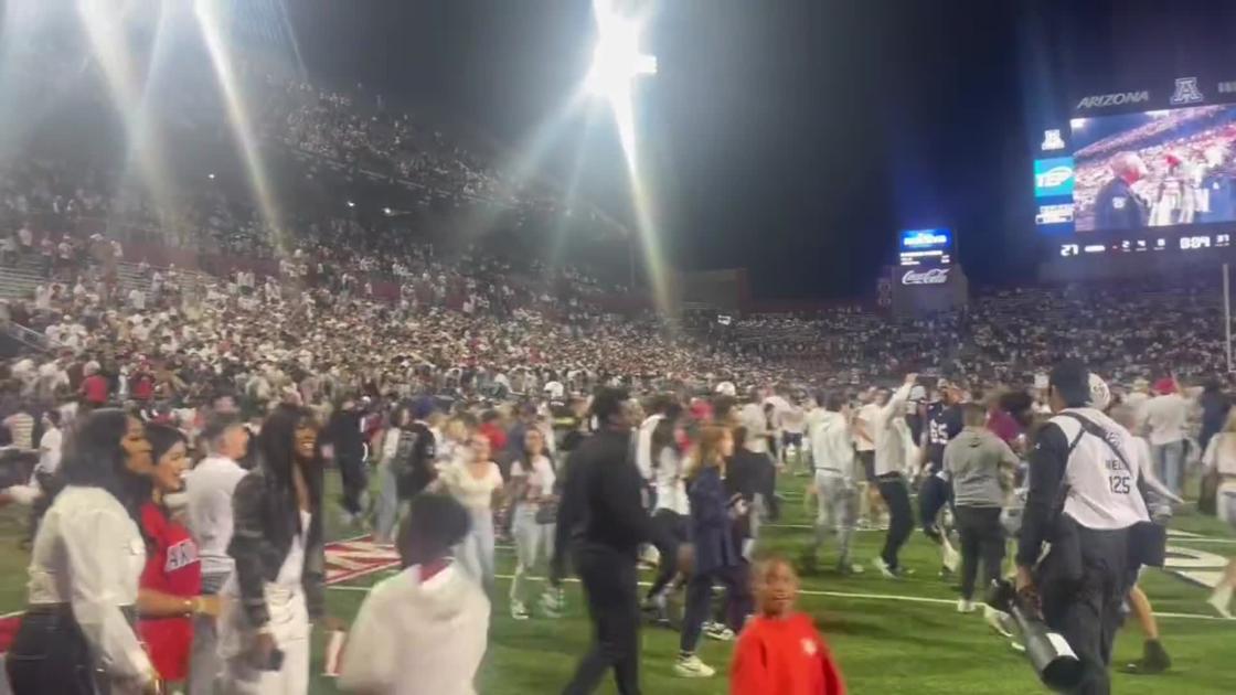 VIDEO: Fans rush field after Arizona football defeats No. 20 UCLA, 27 ...