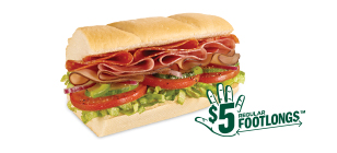 $5 footlongs at Subway through January
