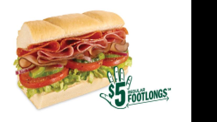 $5 footlongs at Subway through January