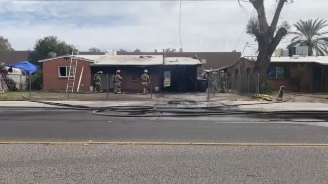 Watch: Tucson firefighters respond to house fire in central Tucson