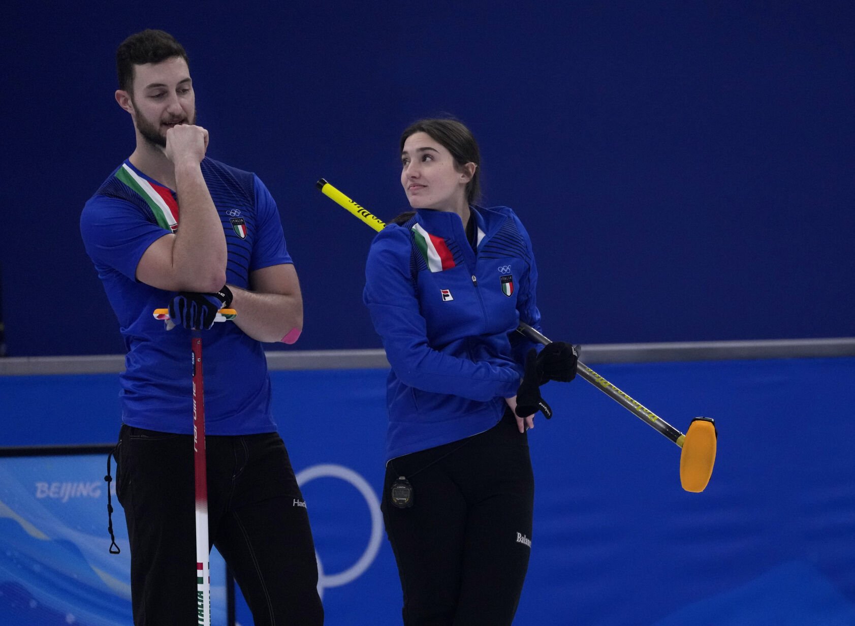 Beijing Olympics Curling - Stefania Constantini and Amos Mosaner,