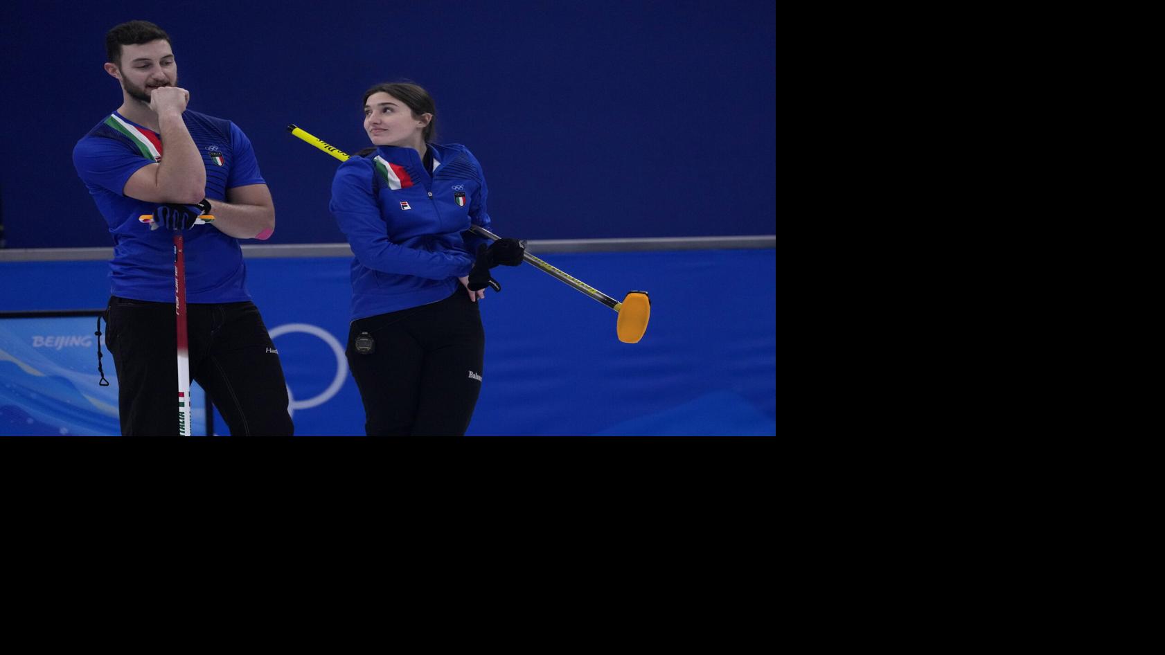 Beijing Olympics Curling - Stefania Constantini and Amos Mosaner,