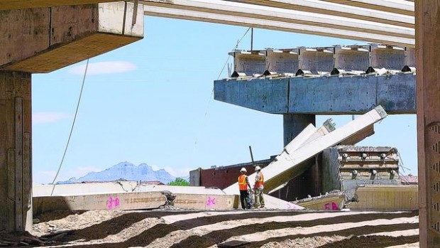Part of unfinished Mesa bridge collapses