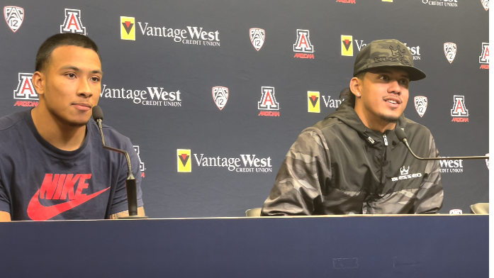 Arizona QB Jayden de Laura, LB Jacob Manu talk Wildcats-Utah in Salt ...