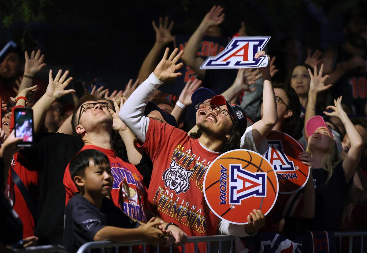 Photos: Arizona Wildcat fans gather in Tucson to welcome back the men's ...