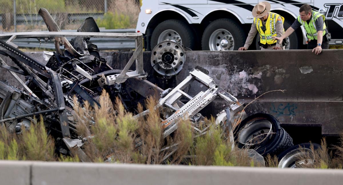Fiery rollover crash closes Tucson freeway for hours