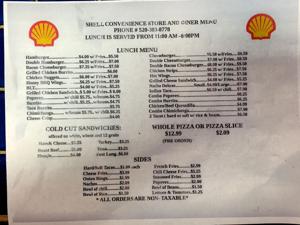 Shell diner menu