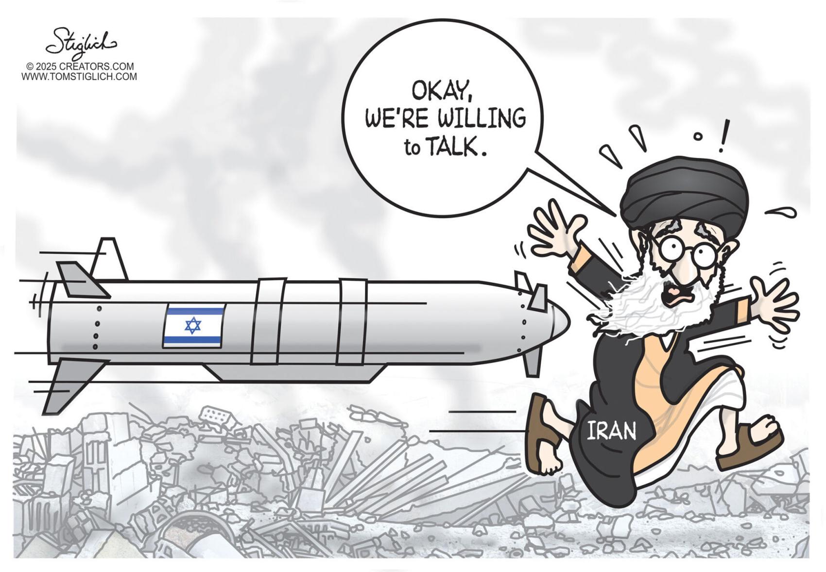 10 political cartoons target the war between Iran and Israel