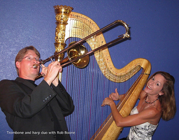 Harpist is 'swinging with the band'