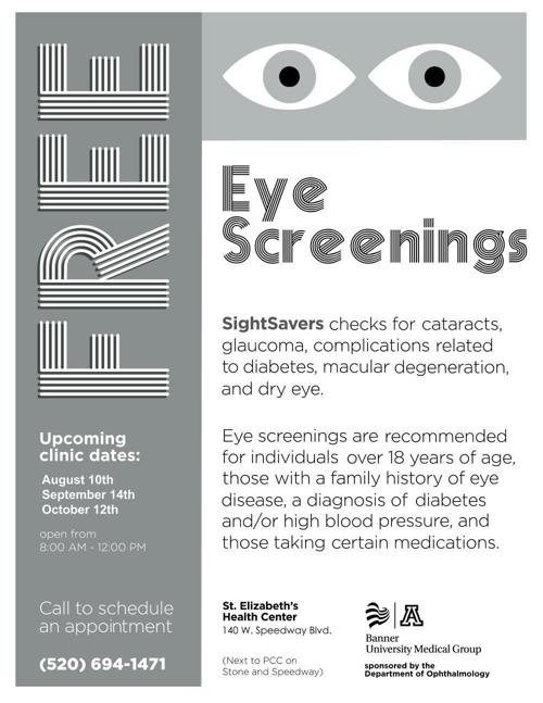 Free eye screening, support groups and diabetes class