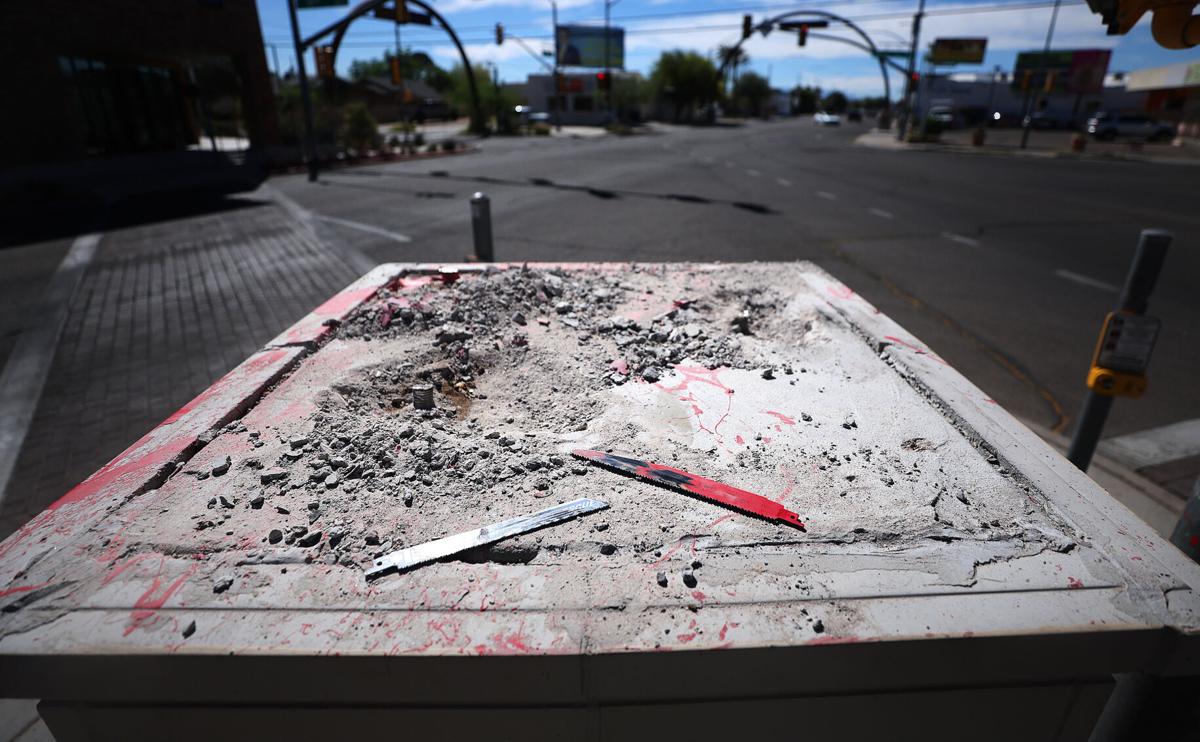 Tucson topples its César Chávez statue south of downtown