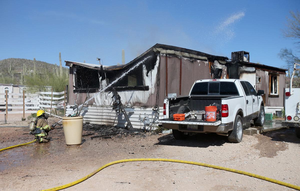 Fire destroys mobile home