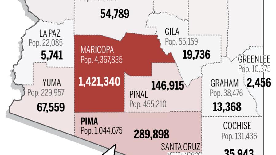 Coronavirus cases in Arizona, mapped by county: September 14