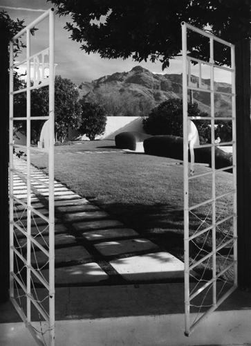 1957 photos: White adobe home in the desert