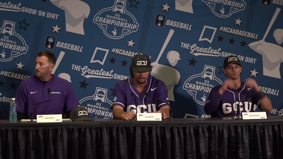 Grand Canyon baseball coach Gregg Wallis and players after NCAA ...