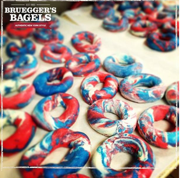 Bruegger's seasonal red, white and blue bagels