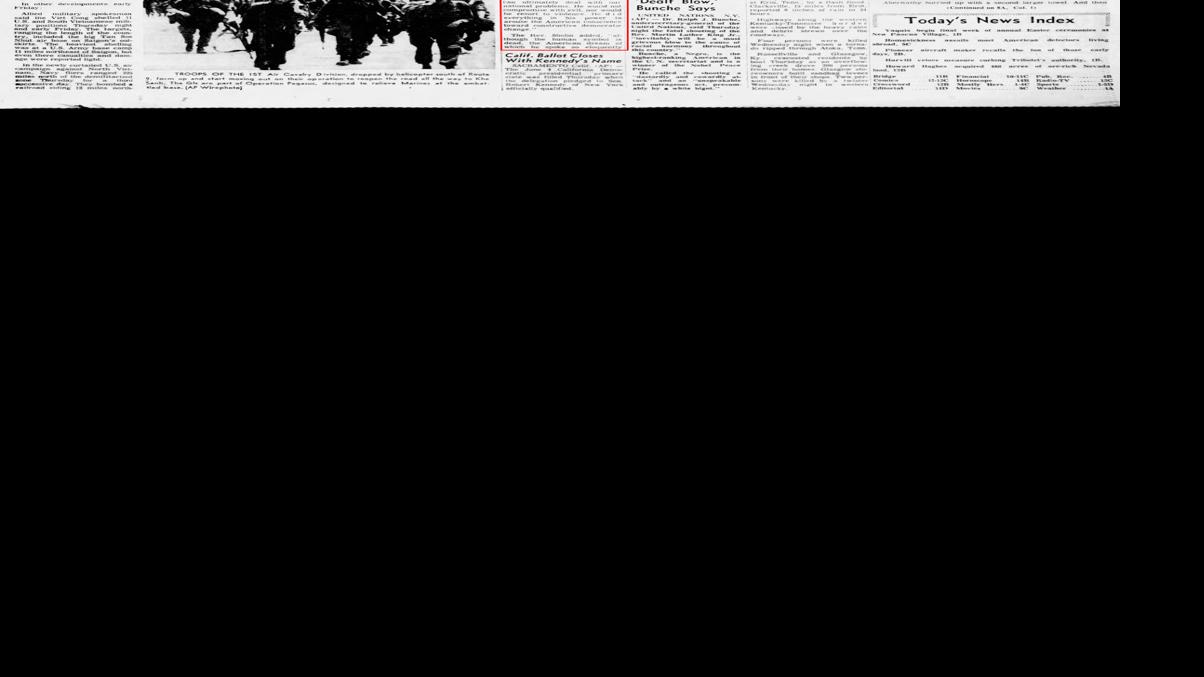 Friday, April 5, 1968 front page: Martin Luther King Jr. assassinated