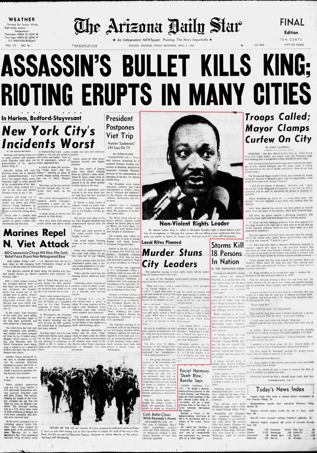 Friday April 5 1968 Front Page Martin Luther King Jr Assassinated friday-april-5-1968-front-page-martin-luther-king-jr-assassinated